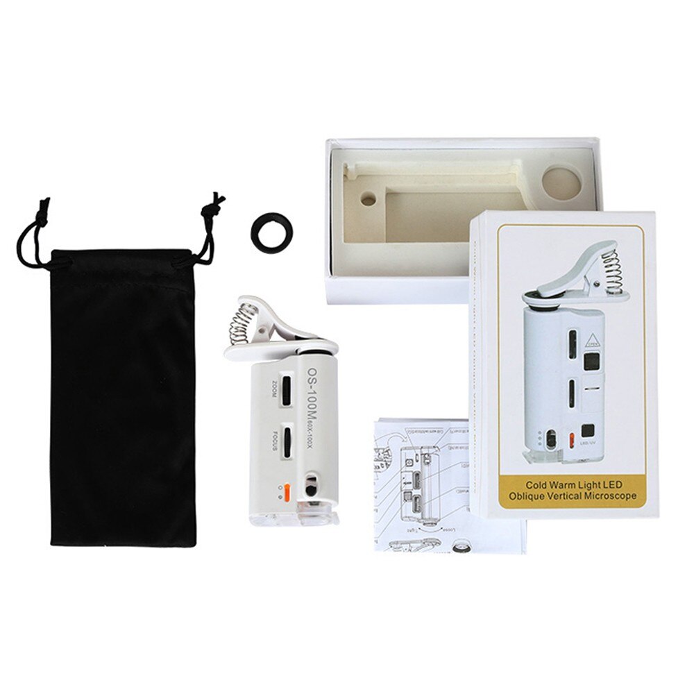 60-100X Cold-warm Light LED Cell Phone Microscope ... – Grandado