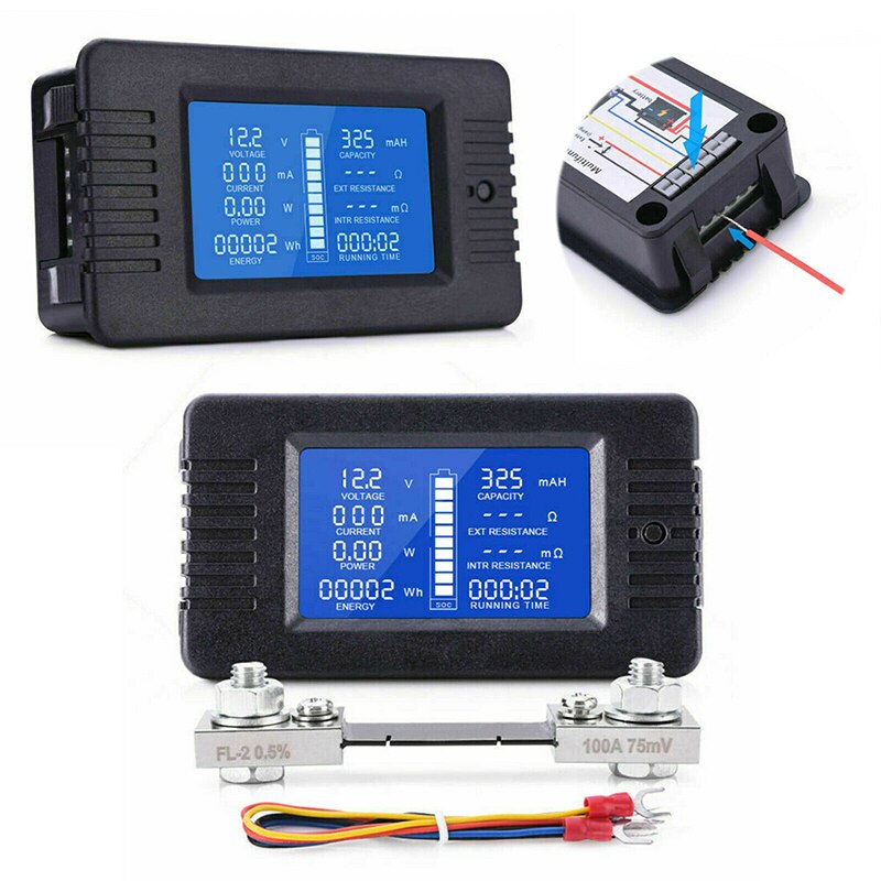 100A Dc Volt Ammeter Wattmeter Monitor Batterij Te... – Grandado