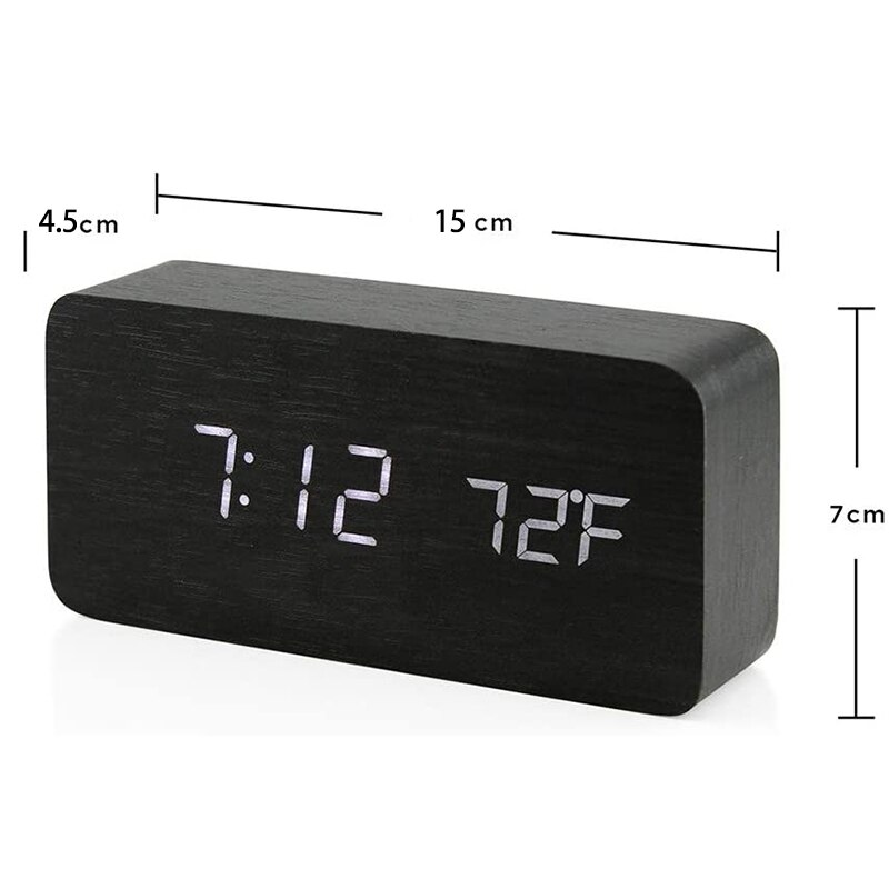 Holz Digitale Alarm Uhr, Holz Multi-Funktion LED W... – Vicedeal