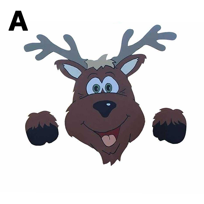 Large Christmas Santa Reindeer Fence Peeker Yard D... – Vicedeal