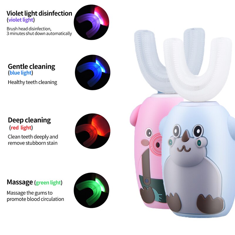 CkeyiN Cartoon Pattern U Shape Automatic Teeth Bru... – Grandado