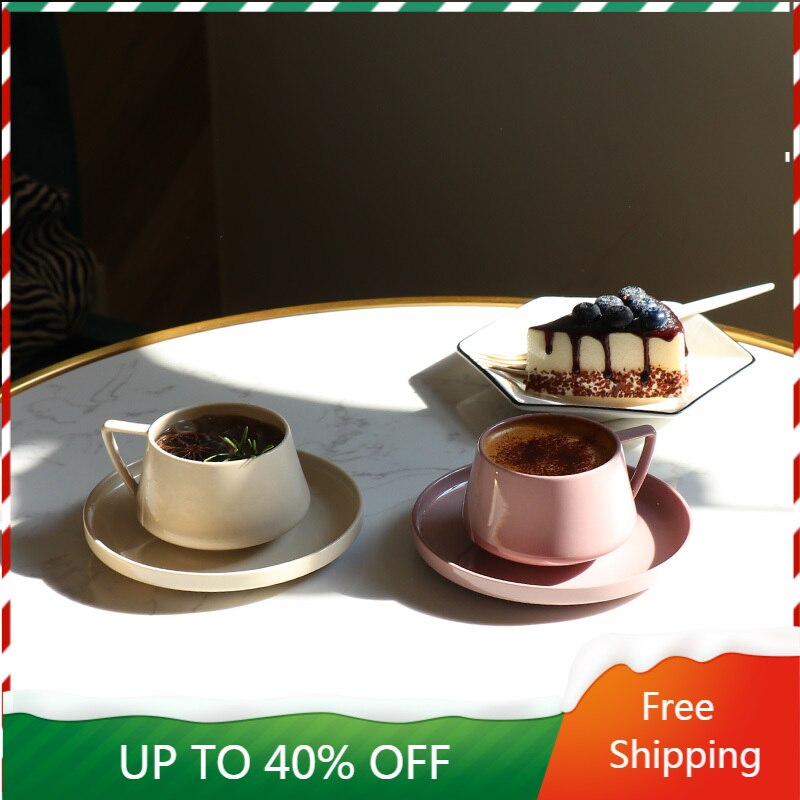 Pink Reusable Ceramic White Coffee Cup Cappuccino ... – Vicedeal