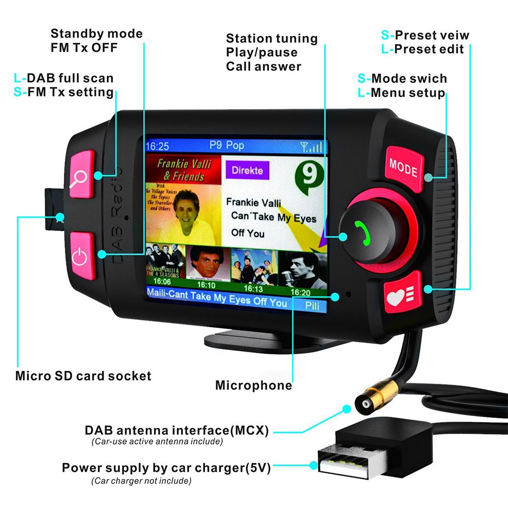 DAB Digital Stereo TF Card Car Radio FM Transmitte... – Vicedeal