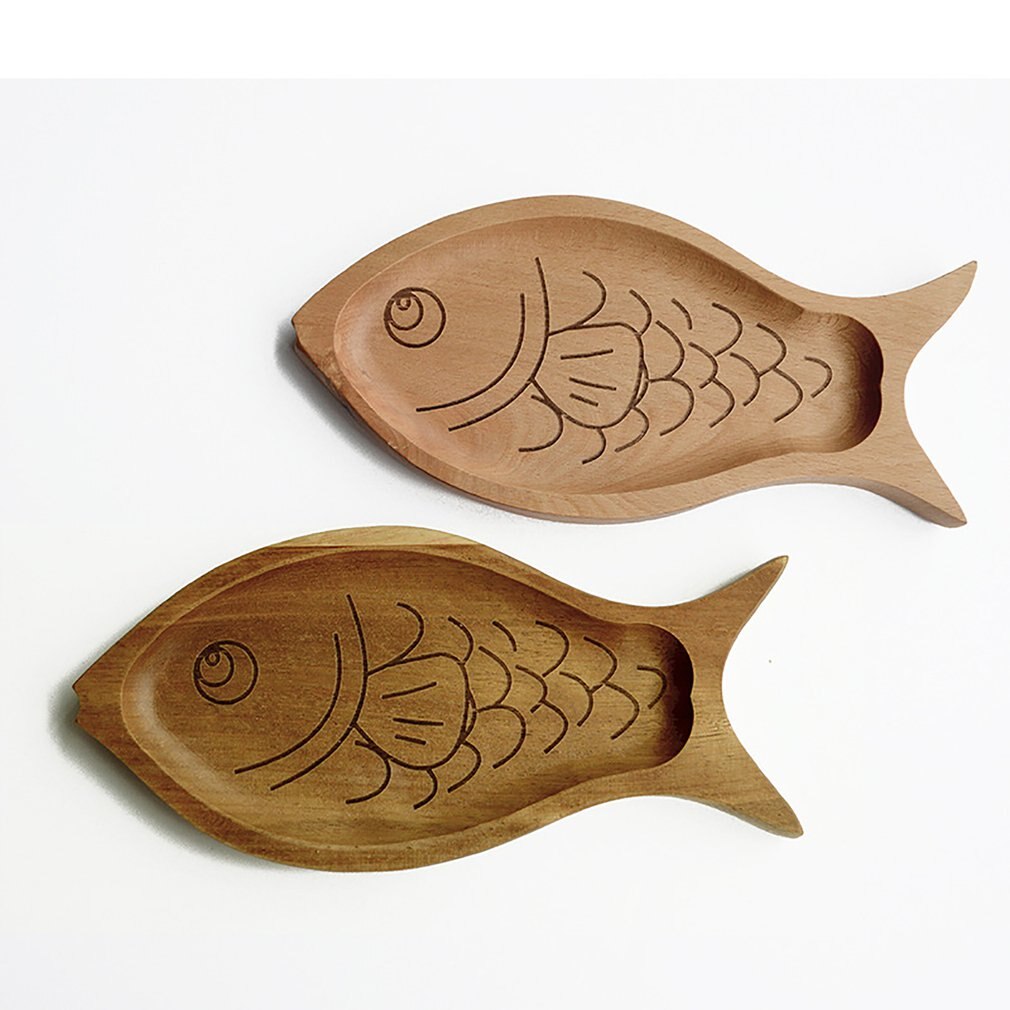 Snack Wooden Dish Pattern Flat Bottom Dish Snack D... – Vicedeal
