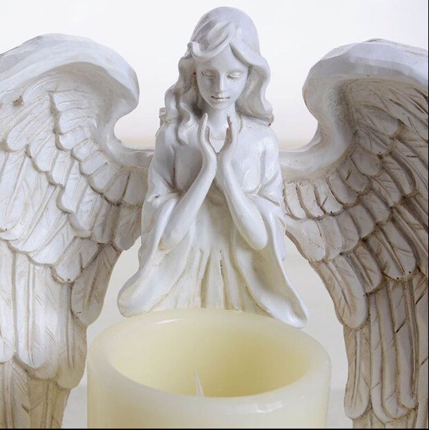 Electronic Angel Candle Holder Resin Angel statue ... – Grandado