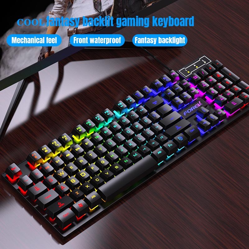 Gaming Keyboard Anti-ghosting 104 USB Wired LED Ba... – Grandado