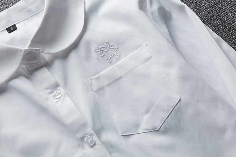 Oversized School Uniforms Long Sleeve White Shirt ... – Vicedeal