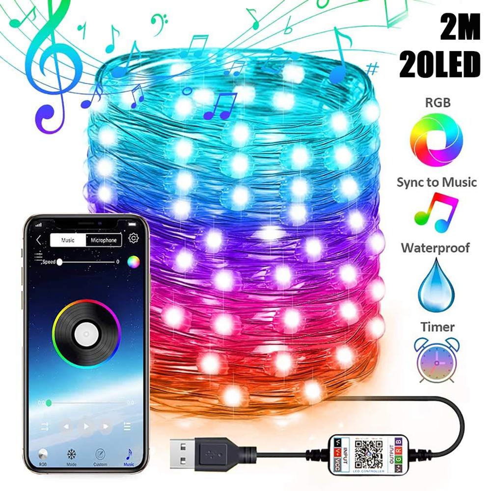 USB Sound Activated LED Music String Light Christm... – Grandado