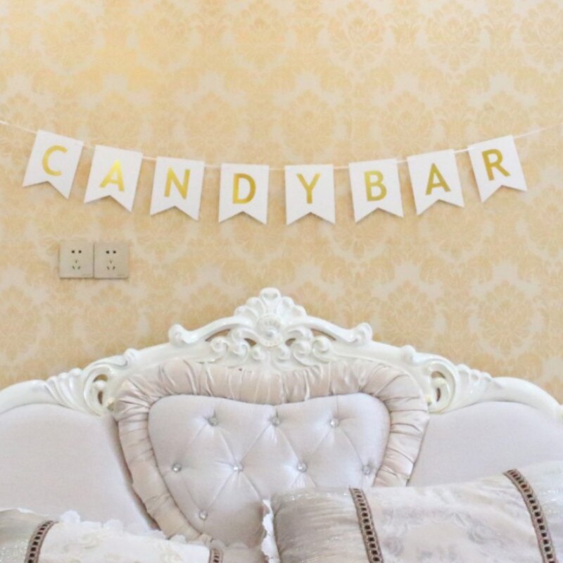 3M bunting party decoration pink candy bar golden ... – Vicedeal