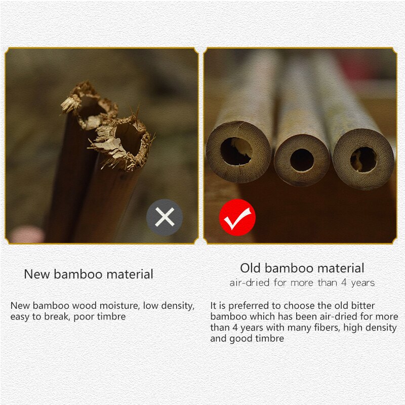 Handgemaakte Houten Bamboe Fluit Instrument Profes... – Vicedeal