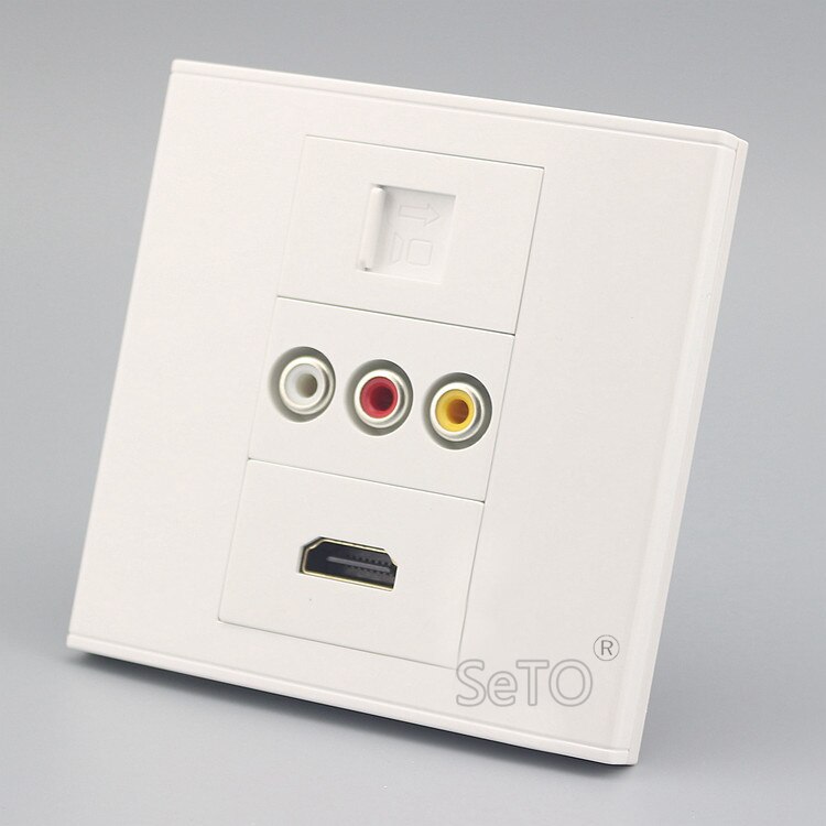 SeTo 86 Type RCA AV Audio + HDMI + RJ45 Cat5e Netw... – Grandado