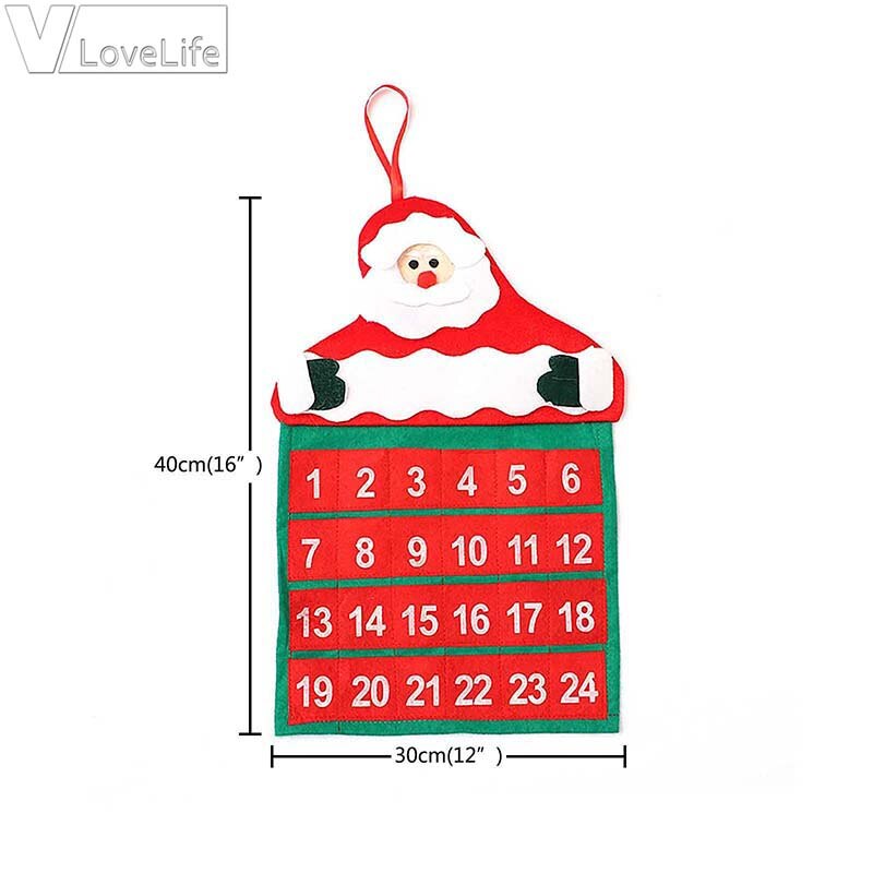 Santa Claus Merry Christmas Calendar Decor Calenda... – Grandado