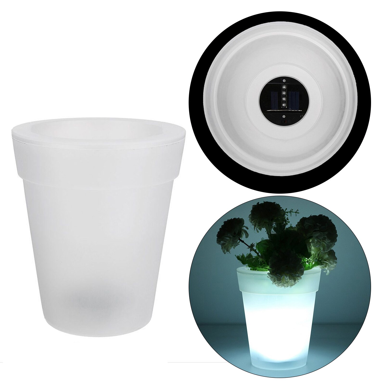 Illuminated Plant Pot Flower Pot with LED Lighting... – Grandado