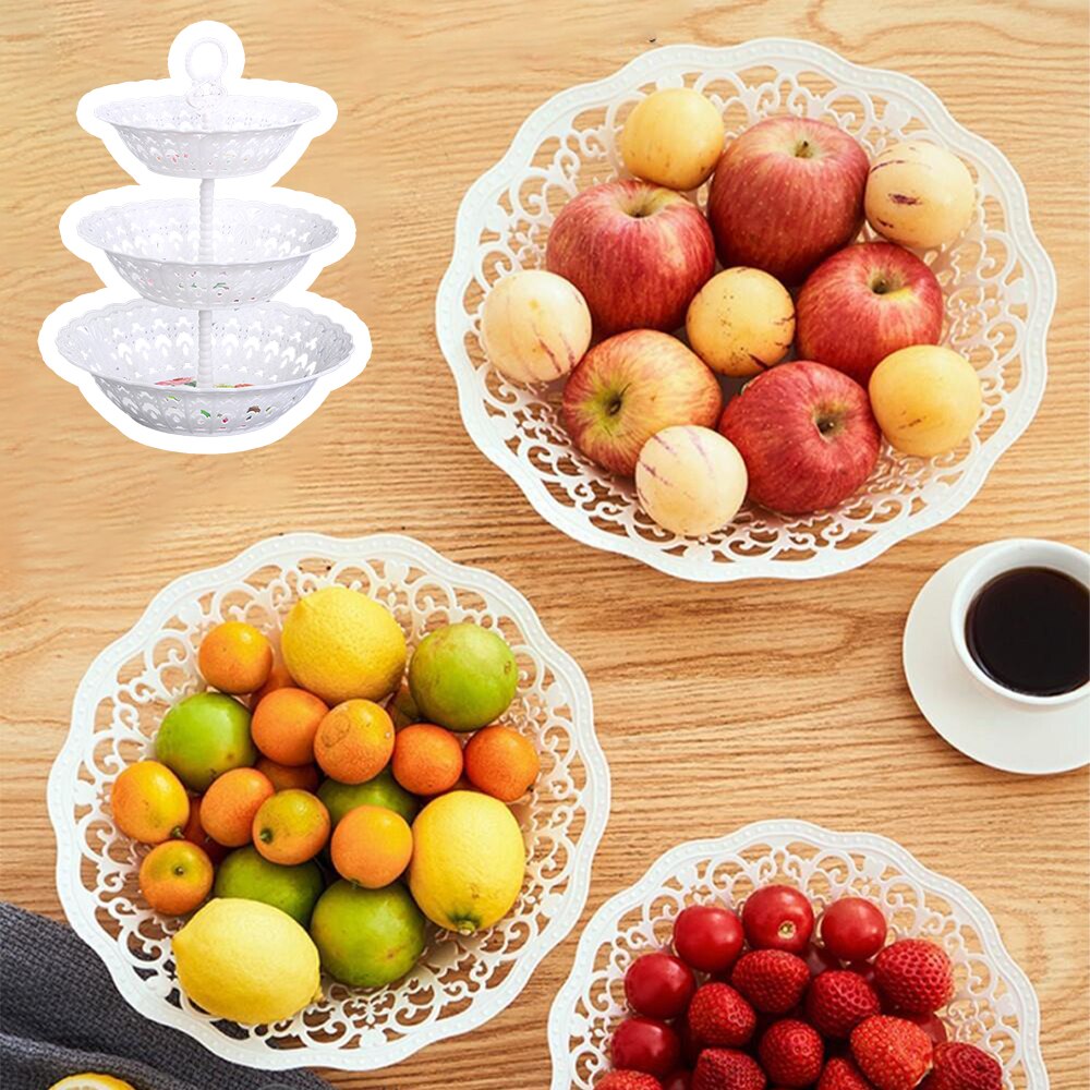 Nordic Style Three-Tier Dessert Rack Fruit Plate C... – Grandado
