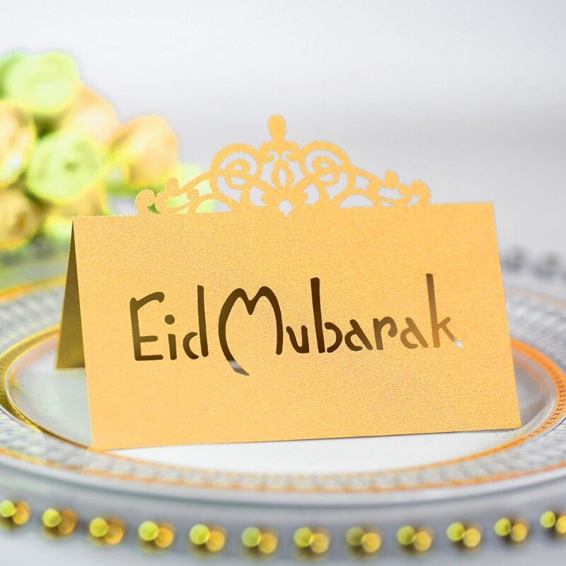 100Pcs 3D Floral Crown Eid Mubarak Table Invitatio... – Vicedeal