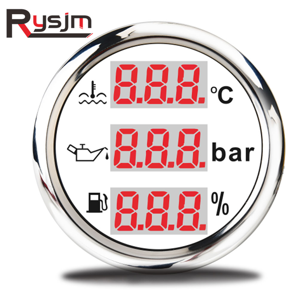 52mm 3 in 1 oil pressure gauge + Water temperature... – Vicedeal