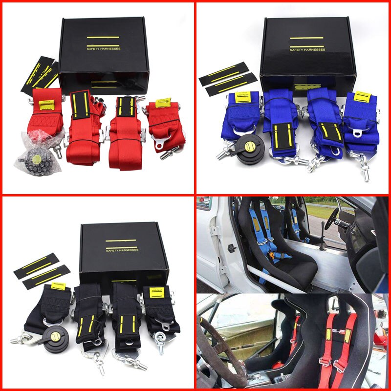 Universal 4 Point Racing Harness Safety Seat Belt ... – Vicedeal