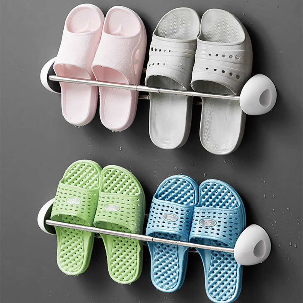 Retractable Slipper Shelf Free Punch Towel Rack St... – Grandado