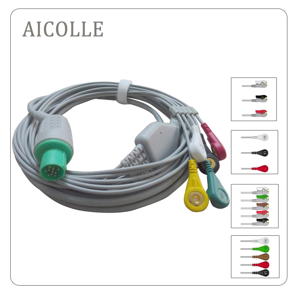 one-piece 5 lead ecg cable for Hellige,Servomed 4,... – Vicedeal