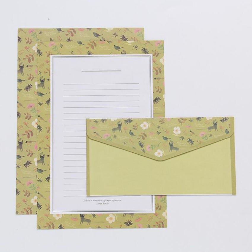 6 Sheets Letter Paper+3Pcs Envelopes Floral Patter... – Vicedeal