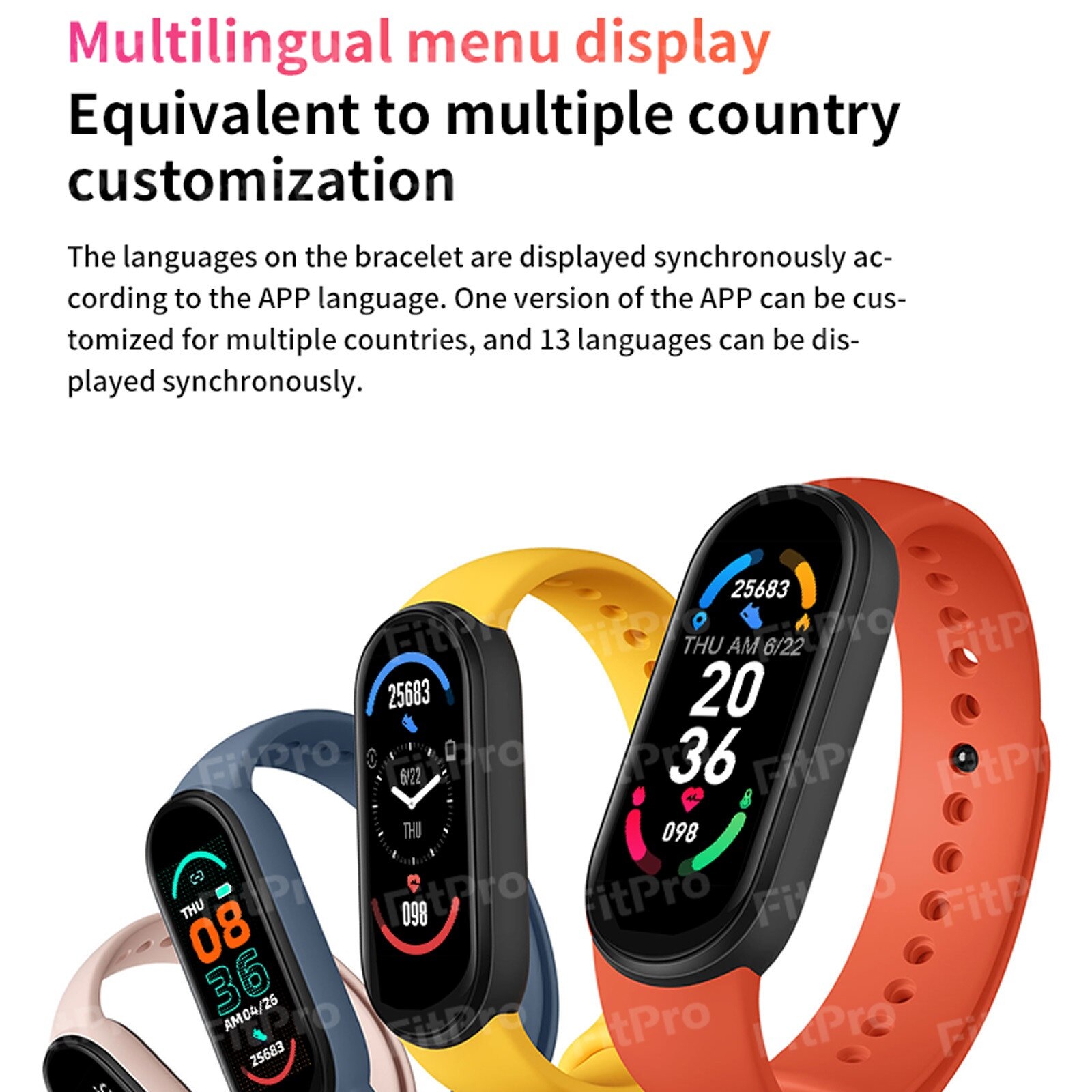 Band M6 Smart Horloge Armband Bloeddrukmeter Fitne... – Grandado