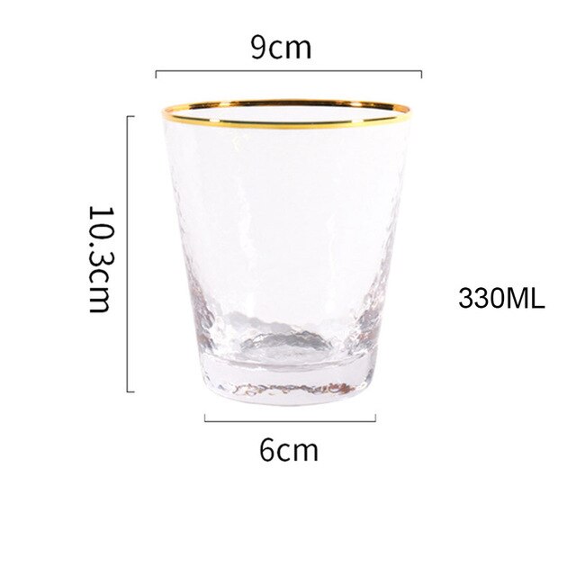 Glass Cup With Gold Rim Coffee Mug Thermal Insulat... – Grandado