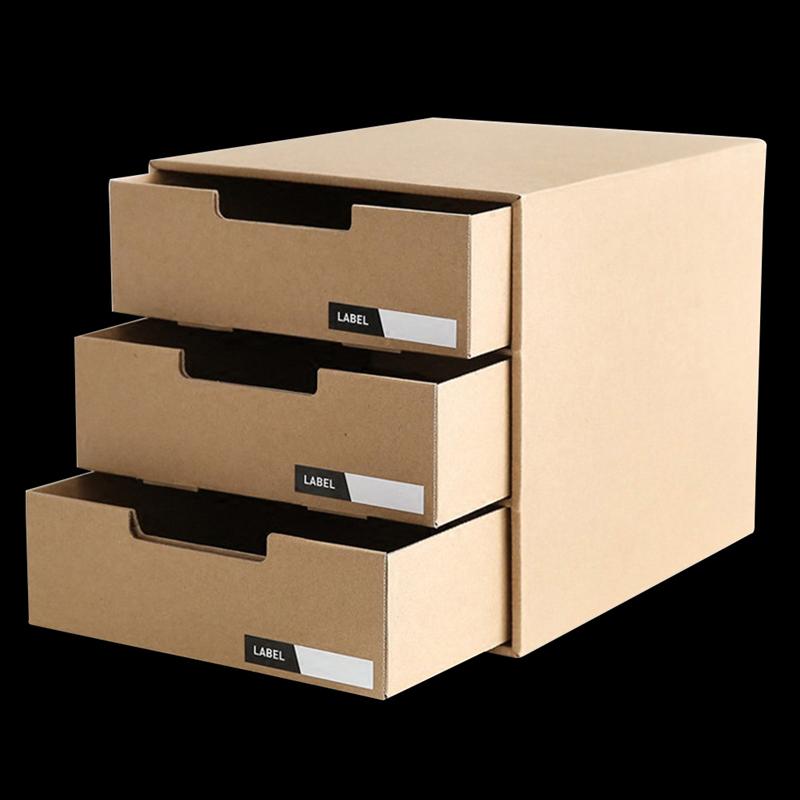 Kraft Paper Desktop Storage Box Drawer Type Statio... – Grandado