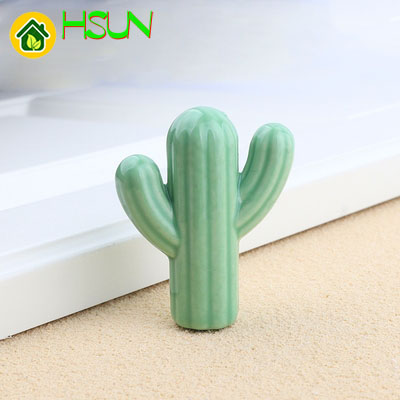 Cartoon cactus knob ceramic solid art cabinet door... – Grandado