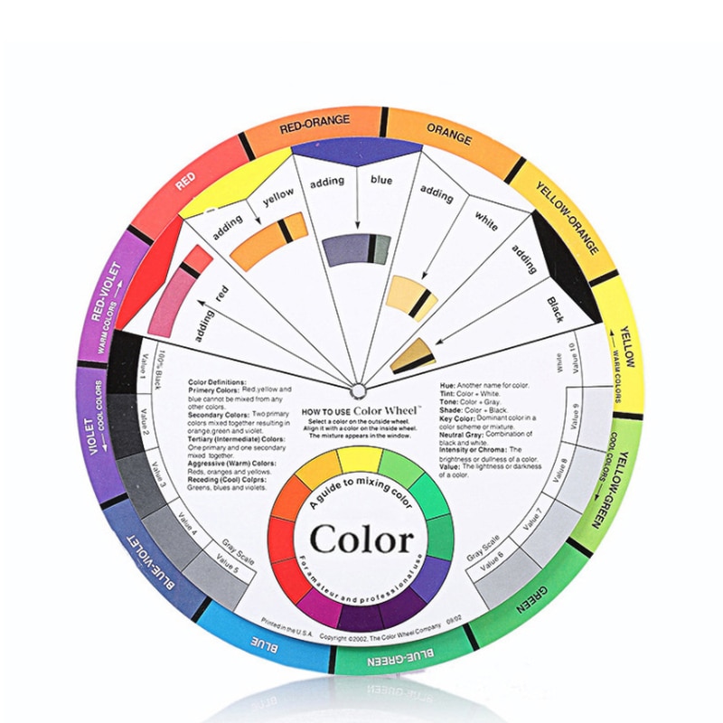 12 Color Paper Card Three-tier Color Mixing Wheel ... – Grandado