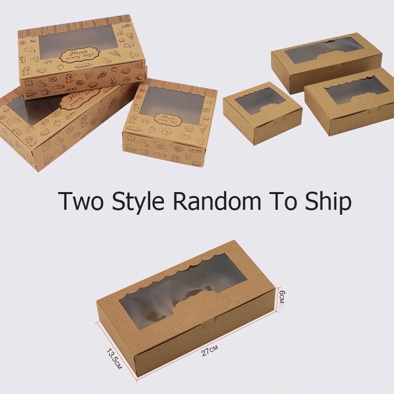 10 Pcs Paper Box With Window Wedding Party Pink Ro... – Grandado