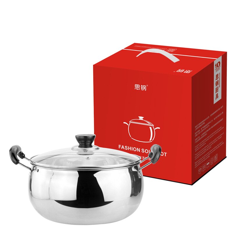 22cm Stainless Steel Food Soup Cooking Pot Hotpot ... – Grandado