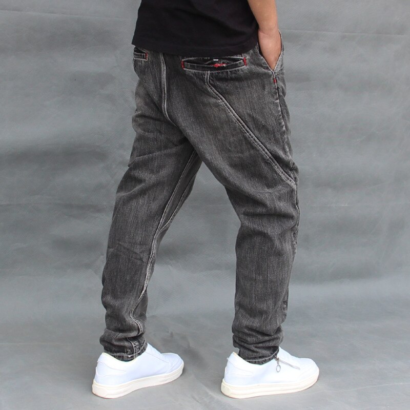 Plus size Men baggy Skateboard denim pants Hip hop... – Grandado