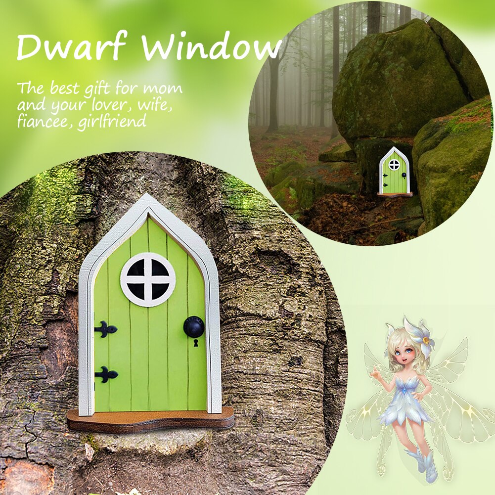 Wooden Miniature Fairy Gate Dwarf Window Door Art ... – Vicedeal