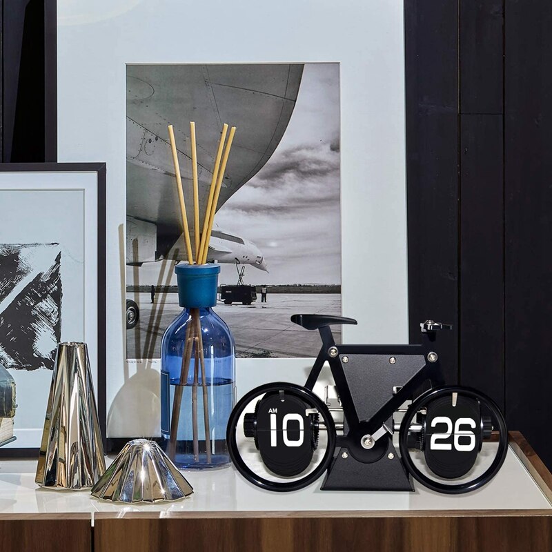 Flip Clock Retro Style Bicycle Shaped Flip Clock C... – Grandado