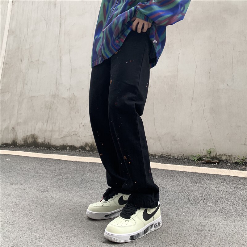 High Street Ink Painted Casual Jeans for Men and W... – Grandado