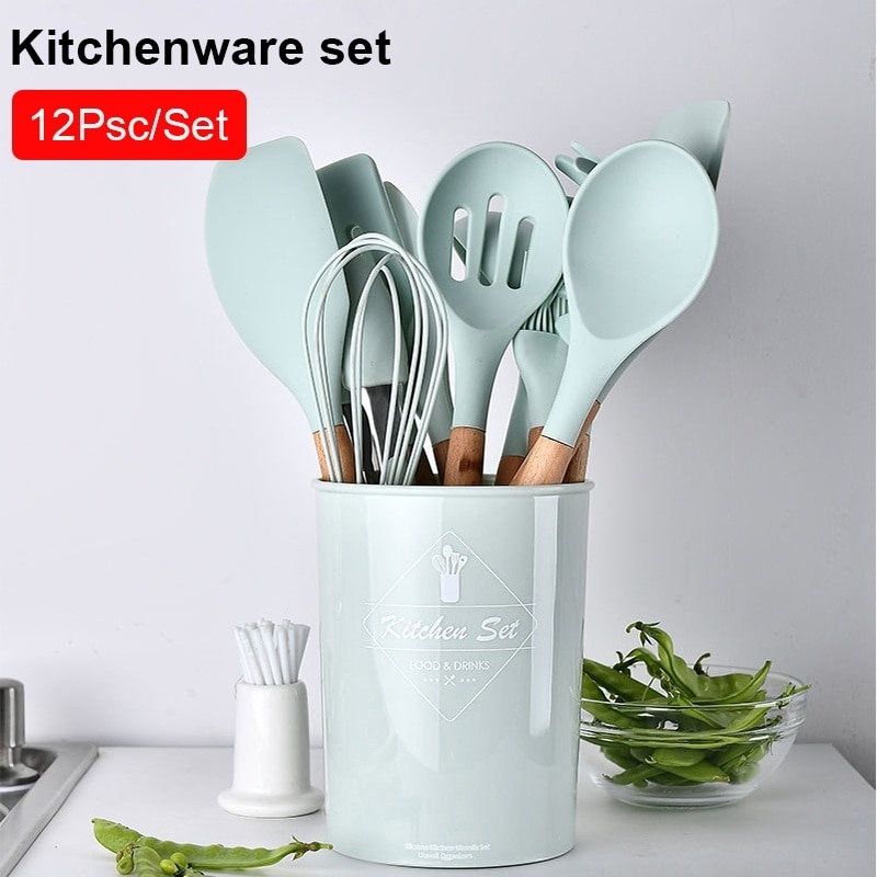 12PCS Silicone Kitchenware Cooking Utensils Set He... – Grandado