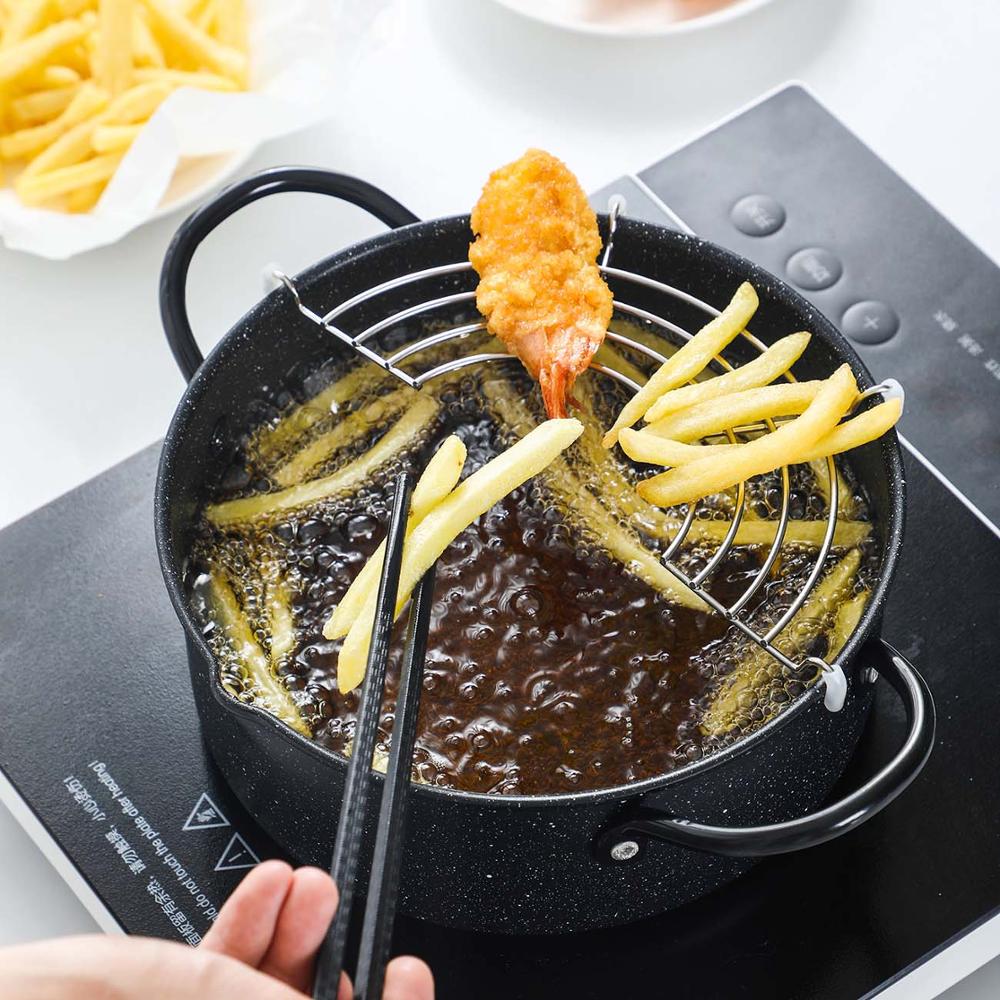 Japanese Style Deep Frying Pan With Oil Filter Hol... – Vicedeal