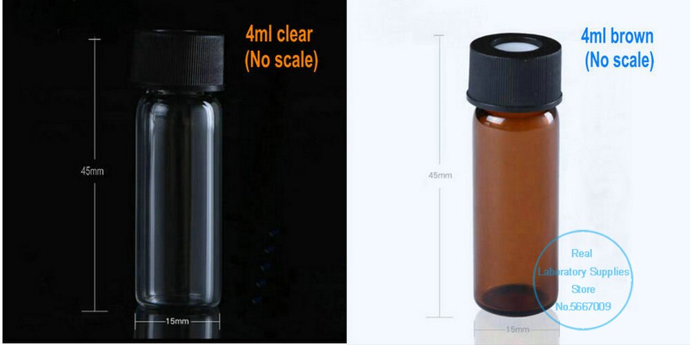 100 Stks/partij 2Ml 4Ml Lab Glas Helder/Bruin Liqu... – Vicedeal