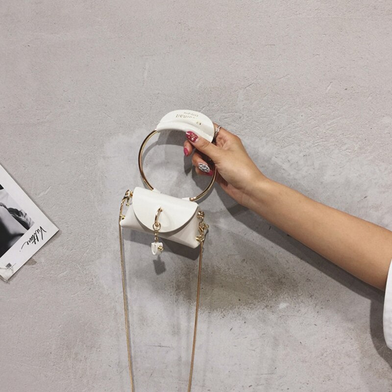 Metal Ring Handle Women Handbag Mini Cute Tote Bag... – Vicedeal