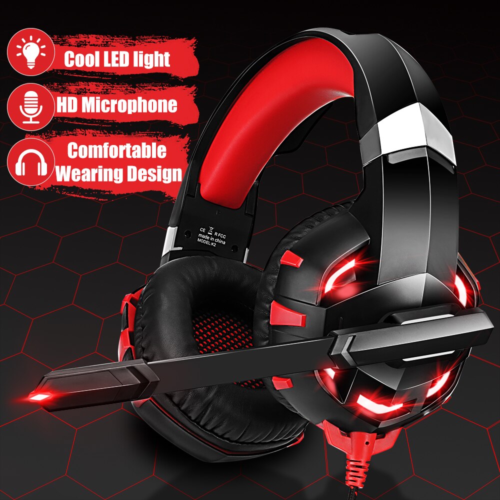 Beruf PC Gamer Headset mit Beleuchtung Mikrofon LE... – Grandado