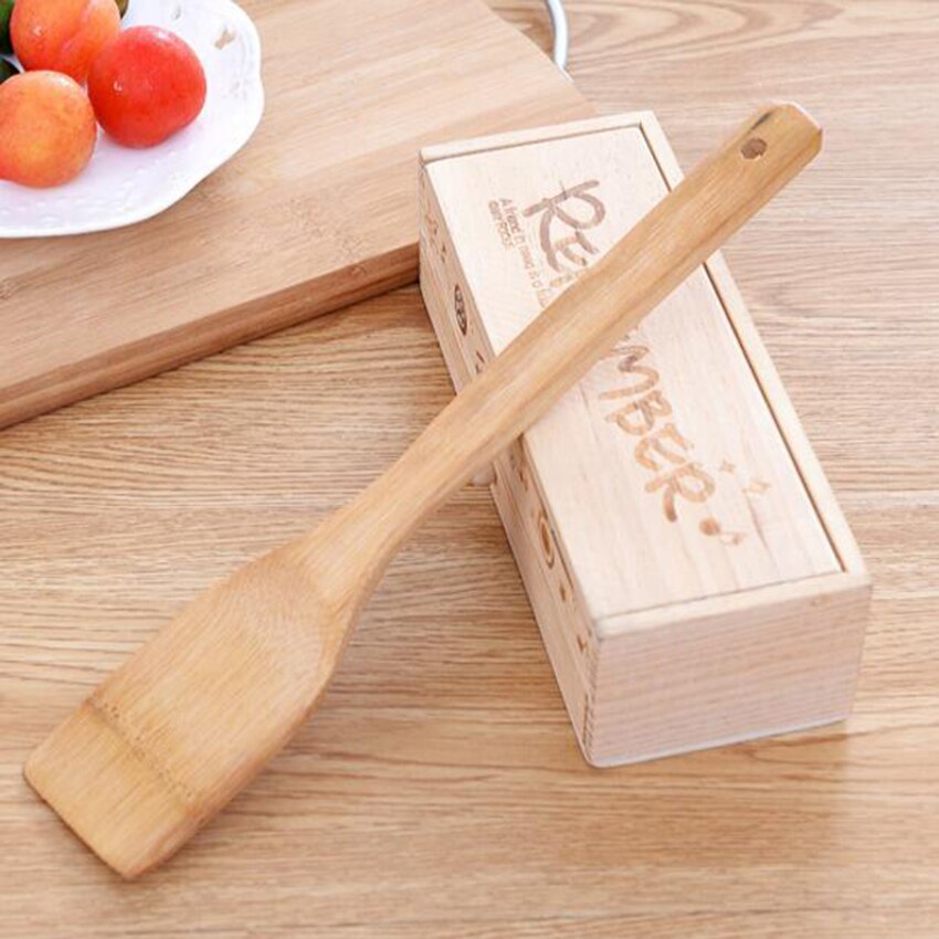 1pc Bamboo Wooden Turner Healthy Natural Non-stick... – Grandado