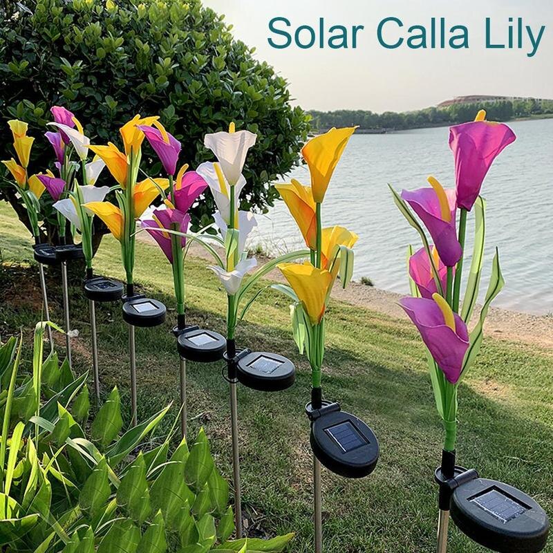 Solar Lily Flower Light Stake Solar Garden Lily Li... – Grandado