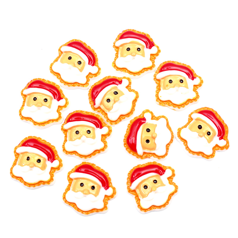 LF 10Pcs Santa Claus Resin Decoration Craft Flatba... – Grandado