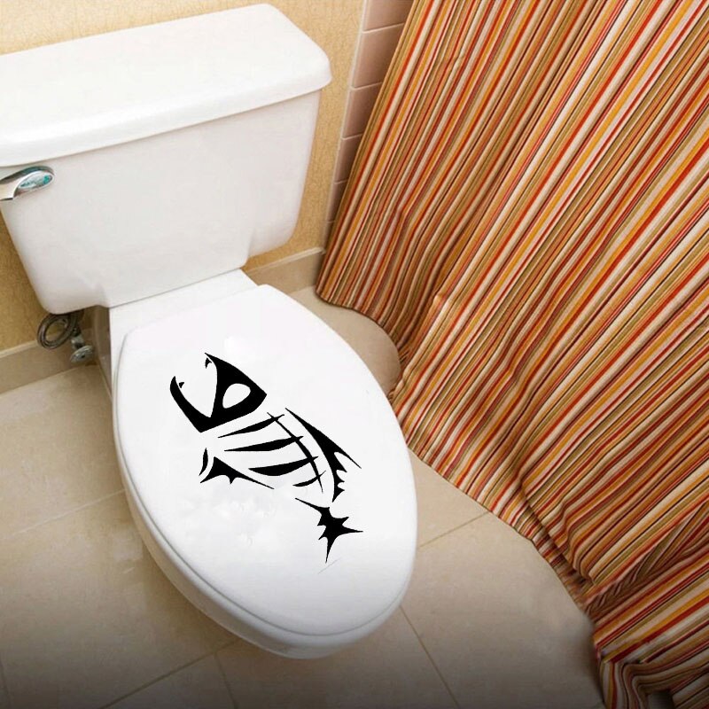 Fish Skeleton Home Decor Bathroom Vinyl Wall Stick... – Grandado