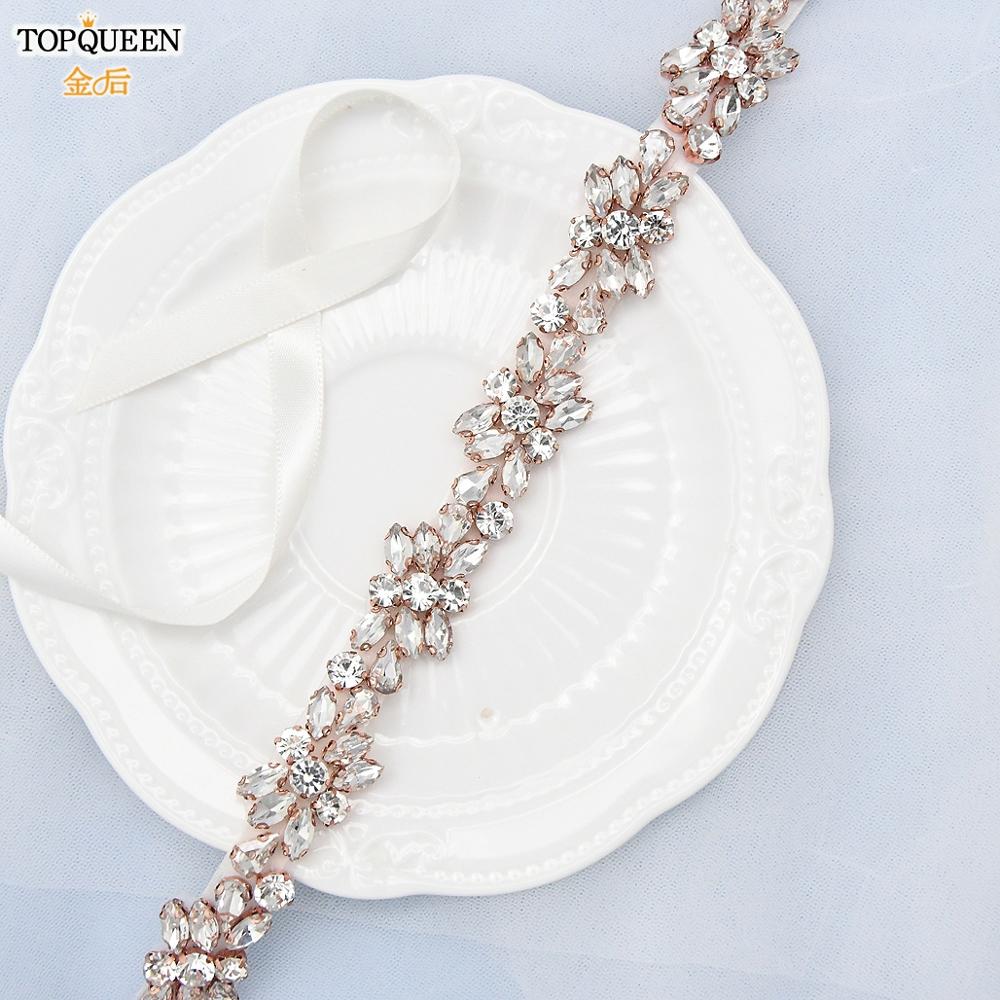 TOPQUEEN S437-RG Bride Wedding Belt Rose Gold Belt... – Grandado