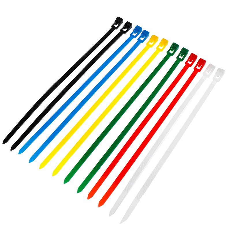 100 Pcs 200mm Releasable Cable Ties Colored Plasti... – Vicedeal