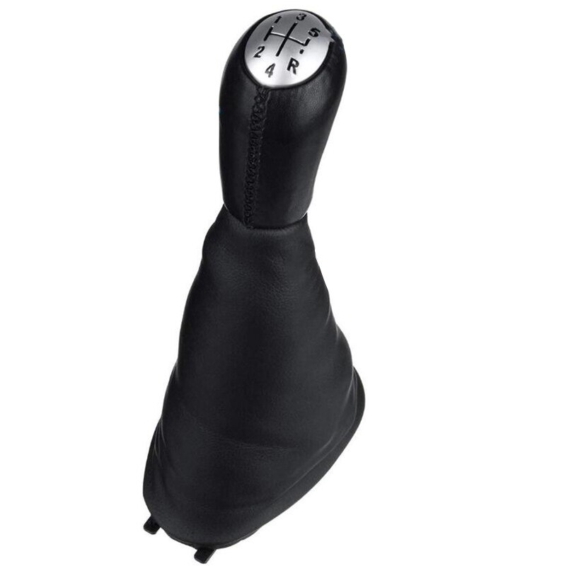 5 Speed Leather Manual Car Gear Shift Knob Lever w... – Grandado