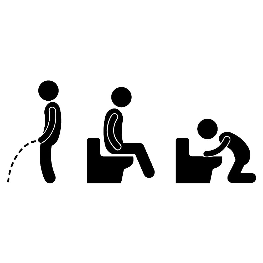 Grappig Badkamer Icoon Wc Deur Wall Art Decal Stic... – Vicedeal