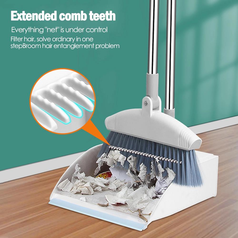 Foldable and Standing Broom and Dustpan Set Combin... – Grandado