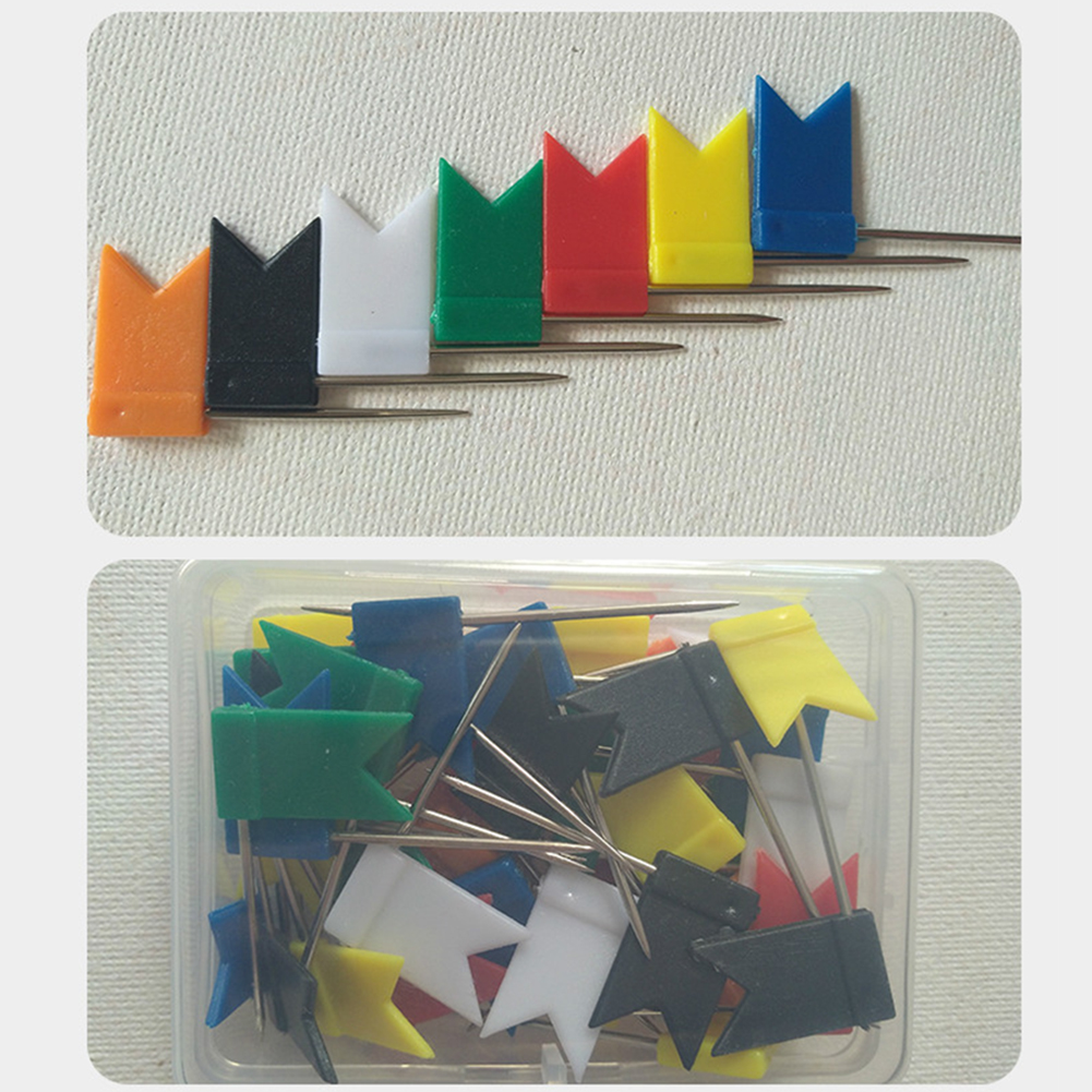 100 Pcs Flag Push Pins Marker Marking Pins Thumbta... – Grandado